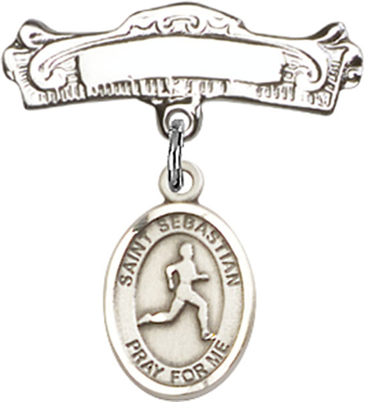 Hail MaryGifts | Jewelry | St Sebastian Track And Field Baby Badge ...